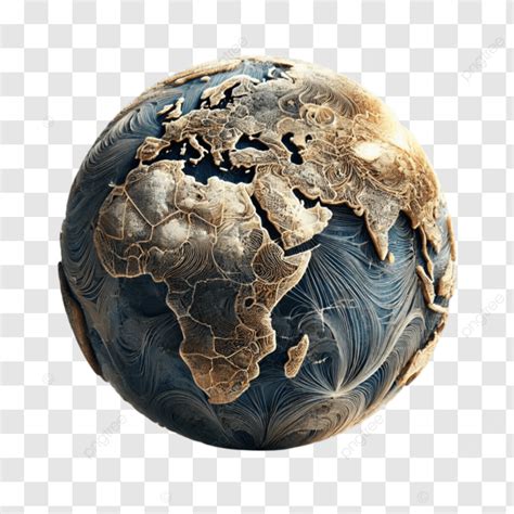 A Detailed Planet Earth With World Map Showing Continents And Oceans In