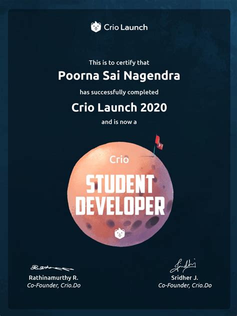 poorna sai nagendra kanithi on linkedin graduated from crio launch program such an amazing