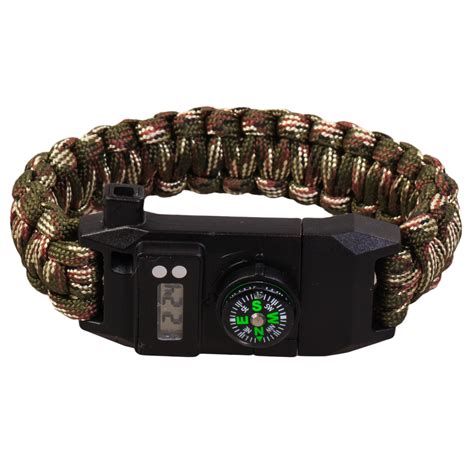 Тактический браслет с часами скрытым ножом и компасом