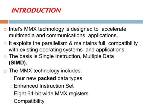 Intel Mmx Technology Ppt By Vaishnavi Khandelwal Pptx Computing Technology And Computing