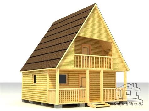 Баня 6х6 с мансардой двухэтажная Домашняя мода Дом Домики