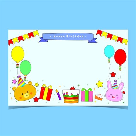 평평한 디자인 생일 축하 배경 프리미엄 벡터