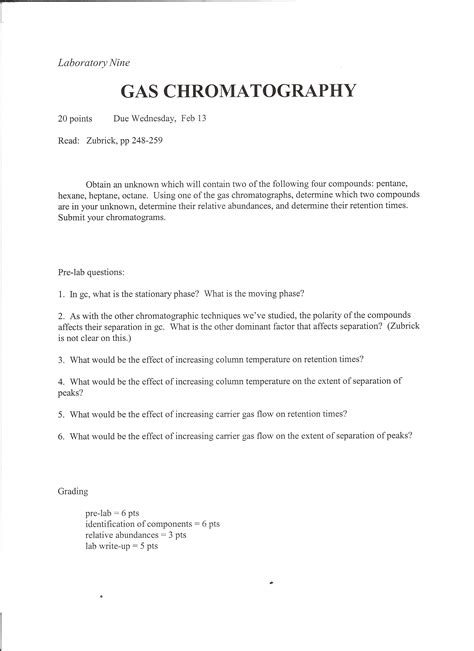 Gas Chromatography Questions