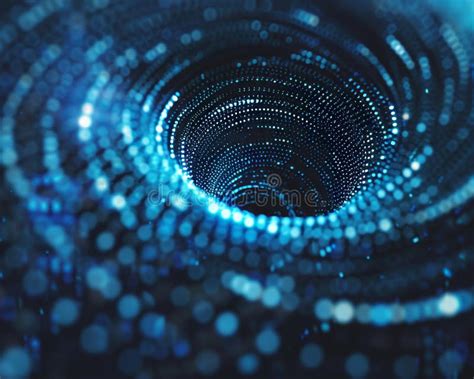 Ai Shadow On A Swirling Vortex Of Binary Code Stock Illustration