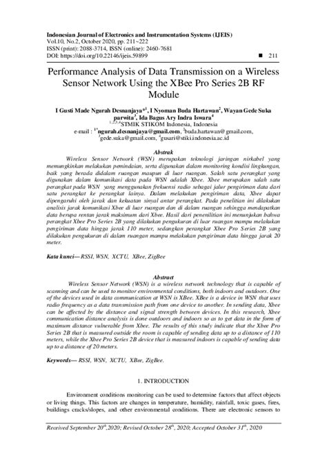 pdf performance analysis of data transmission on a wireless sensor