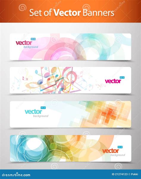 Set Of Abstract Colorful Web Headers Stock Vector Illustration Of Blue Design 21274123