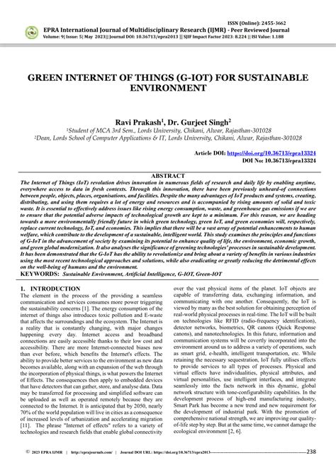Pdf Green Internet Of Things G Iot For Sustainable Environment