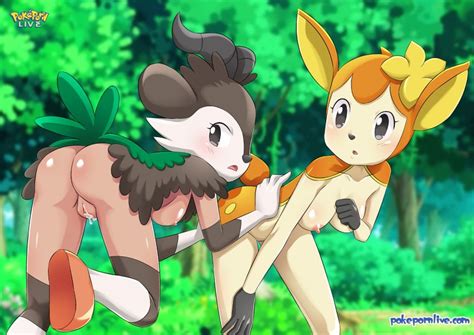 Rule 34 2girls Anthro Ass Autumn Deerling Bbmbbf Blush Breasts Deerling Female Female Only