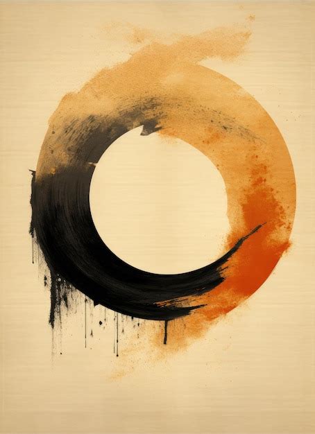 Generated Illustration Of Zen Enso Chinese Painting In Style Premium