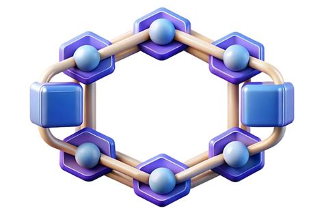 Blockchain Border With Interconnected Nodes And Copy Space Concept As A Border Frame Featuring A