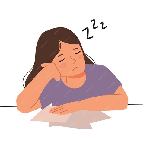 Premium Vector Sleepy Woman Sleep In Class Illustration