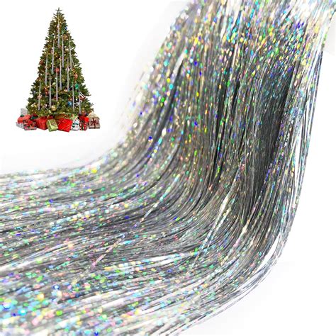 Pack Of 3000 Strands Iridescent Silver Christmas Icicle Tinsel Foil