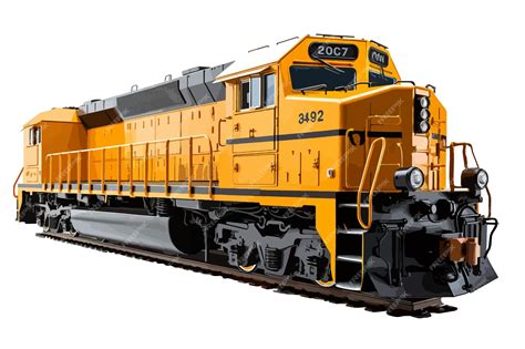 태국 의 철도 에 있는 노란색 열차 디젤 전기 기관차 가 ⁇ 색 바탕 에 고립 되어 있다 프리미엄 벡터