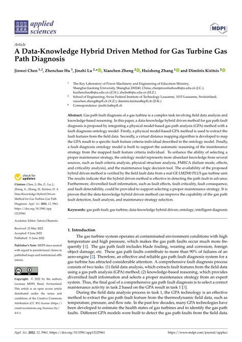 Pdf A Data Knowledge Hybrid Driven Method For Gas Turbine Gas Path