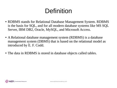 SQL RDBMS Concepts PPT