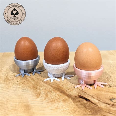 3d Printed Egg Cup Holders With Feet Spade With Love