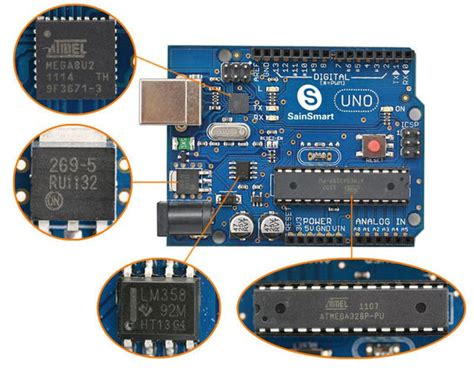Sainsmart Uno Atmega328p Pu Atmega8u2 Microcontroller For Arduino