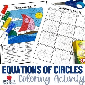 Writing Equations Of Circles Given A Graph Color By Number Activity