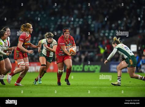 Carys Phillips Of Harlequins In Action During The Premiership Womens Rugby Match Between