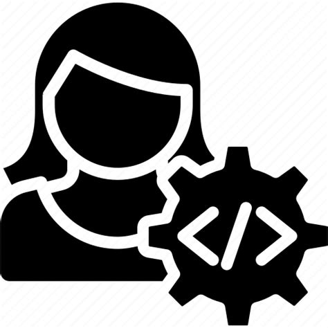 Woman Developer Icon Code Icon Software Developer Icon Coding Icon