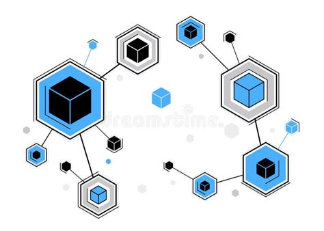 Abstract Tech Geometric Vector Background Connected Cubes Technology