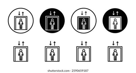 Elevator Lift Icon Line Art Vector Stock Vector Royalty Free 2590659187 Shutterstock