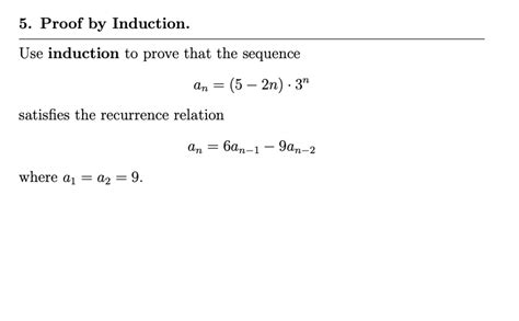Solved 5 Proof By Induction Use Induction To Prove That