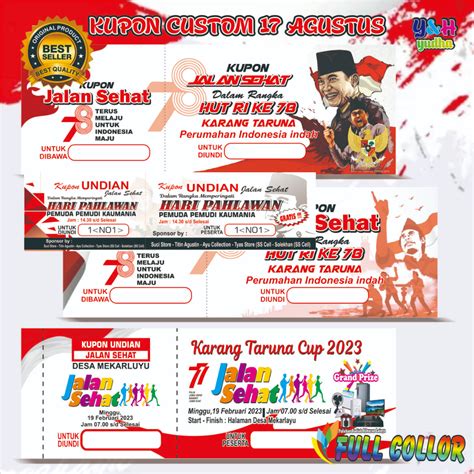Jual Kupon Custom 17 Agustus Murah Kupon Kemrdekaan Parkir Agustus
