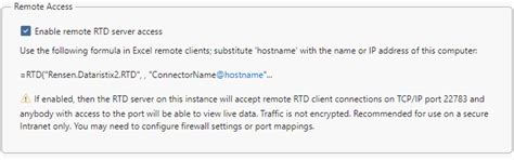 Dataristix™ Excel Connector Adds Remote Rtd Server Access Rensen