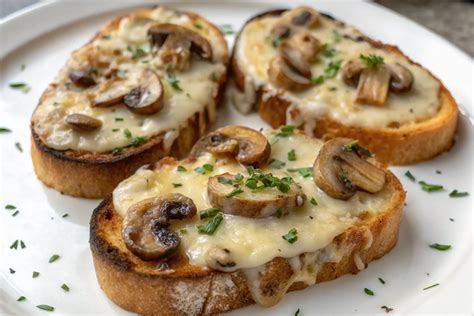Gourmet Cheesy Mushroom And Garlic Toastsites