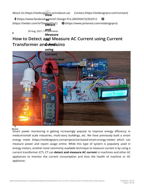 Detection Of Ac Current Using Current Transformer And Arduino Pdf Rectifier Transformer