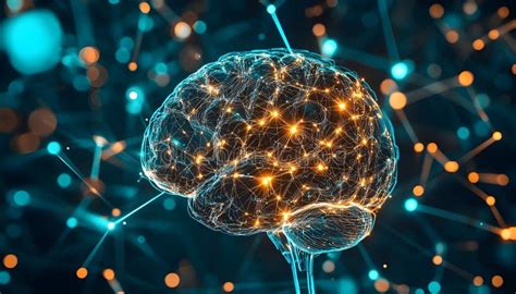 Brain Model With Glowing Neural Connections Symbolizing Artificial Intelligence And Cognitive