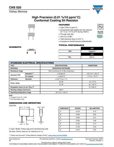 0 01 10 Ppm °c Conformal Coating Sil Resistor Tti Europe