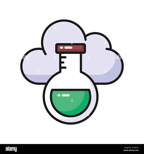 Cloud With Flask Showing Concept Vector Of Cloud Experiment Customizable Design Stock Vector