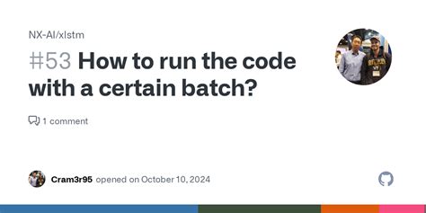 How To Run The Code With A Certain Batch · Issue 53 · Nx Aixlstm