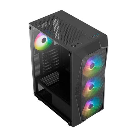 GABINETE AEROCOOL FALCON G-BK-V1 MID TOWER 4 COOLERS FIXED RGB ...