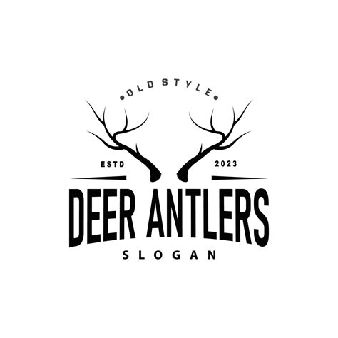 Deer Logo Vintage Wild Deer Hunter Design Deer Antlers Product Brand