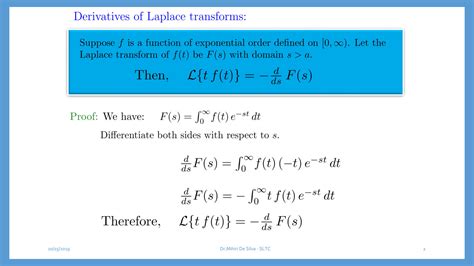 solution differential equations derivatives of laplace transform