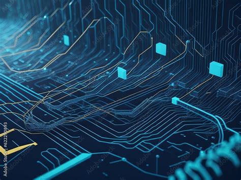 An Abstract Illustration Of Data Flowing Through A Network Of Nodes Digital Background With