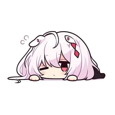 Premium Ai Image Minimal Japanese Kawaii Sleepy Lazy Girl Chibi Anime