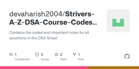 Github Devaharish2004strivers A Z Dsa Course Codes And Notes Contains The Codes And