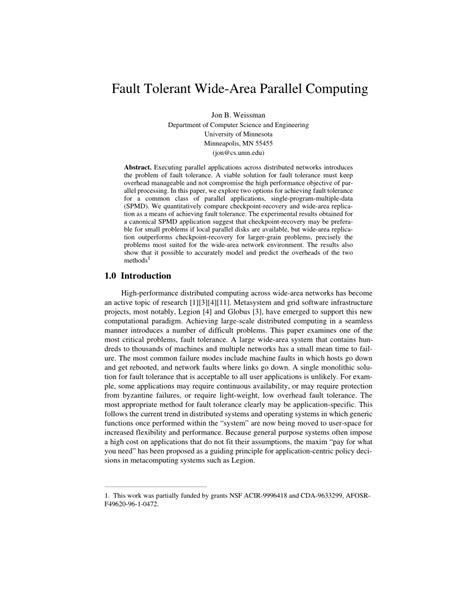 pdf fault tolerant wide area parallel computing