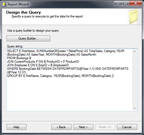 sql server create a very first report with the report wizard sql