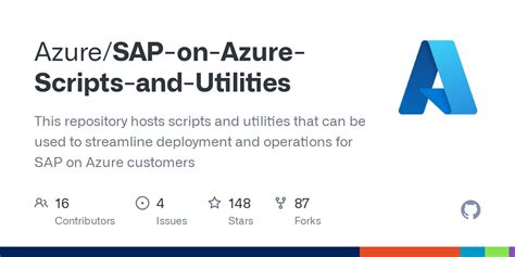 Github Azuresap On Azure Scripts And Utilities This Repository Hosts Scripts And Utilities