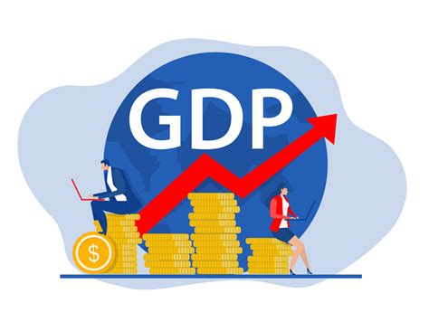 Gdp Or Gross Domestic Product Rate With Growth Arrow Chart And Globe Business Economy Concept