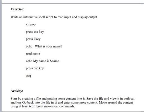 Solved Exercise Write An Interactive Shell Script To Read