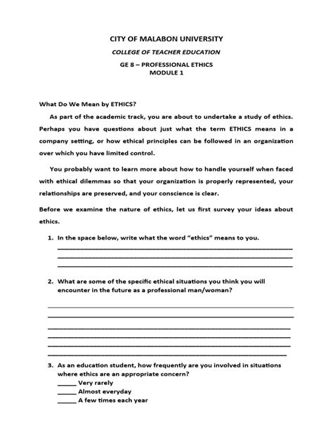 Cmu Module 1 Part 1 Prof Ethics Lecture Pdf