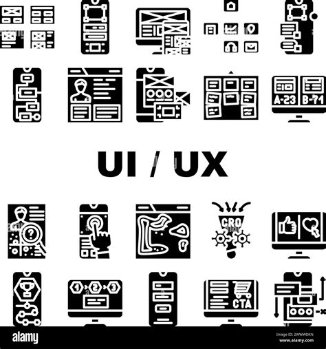 Ui Ux Web Interface App Icons Set Vector Stock Vector Image And Art Alamy