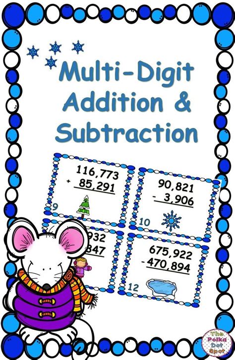Winter Multi Digit Addition And Subtraction Center Addition And Subtraction Subtraction Centers