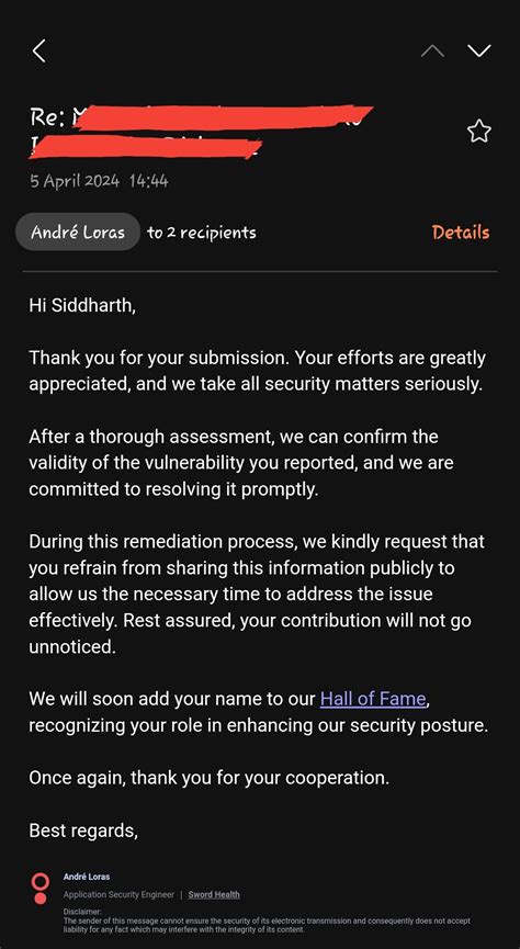 siddharth tayade on linkedin swordhealth cybersecurity bugbounty